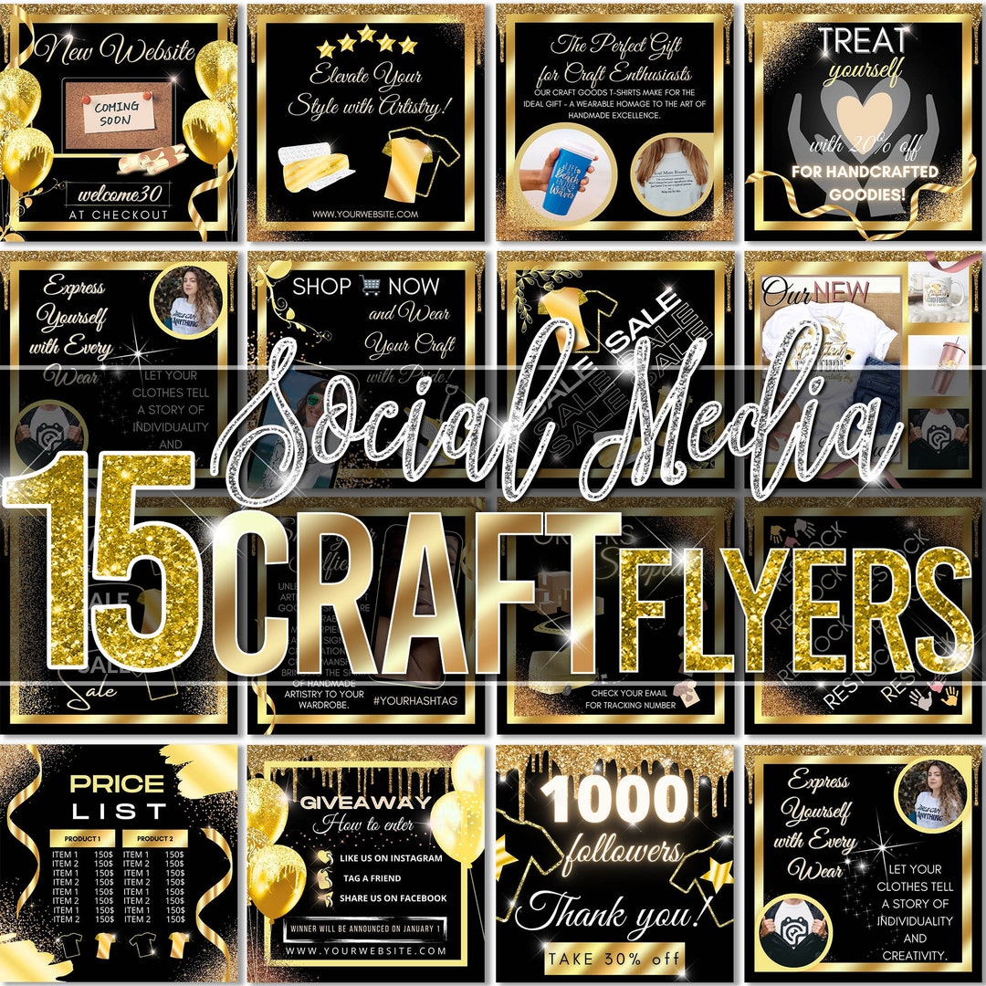 Social Media Templates for Craft Makers, Premade Crafter Posts, Digital ...