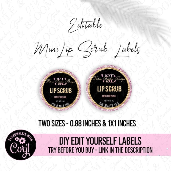 Round Cosmetic Product Labels Design Editable Round Lip Balm - Etsy