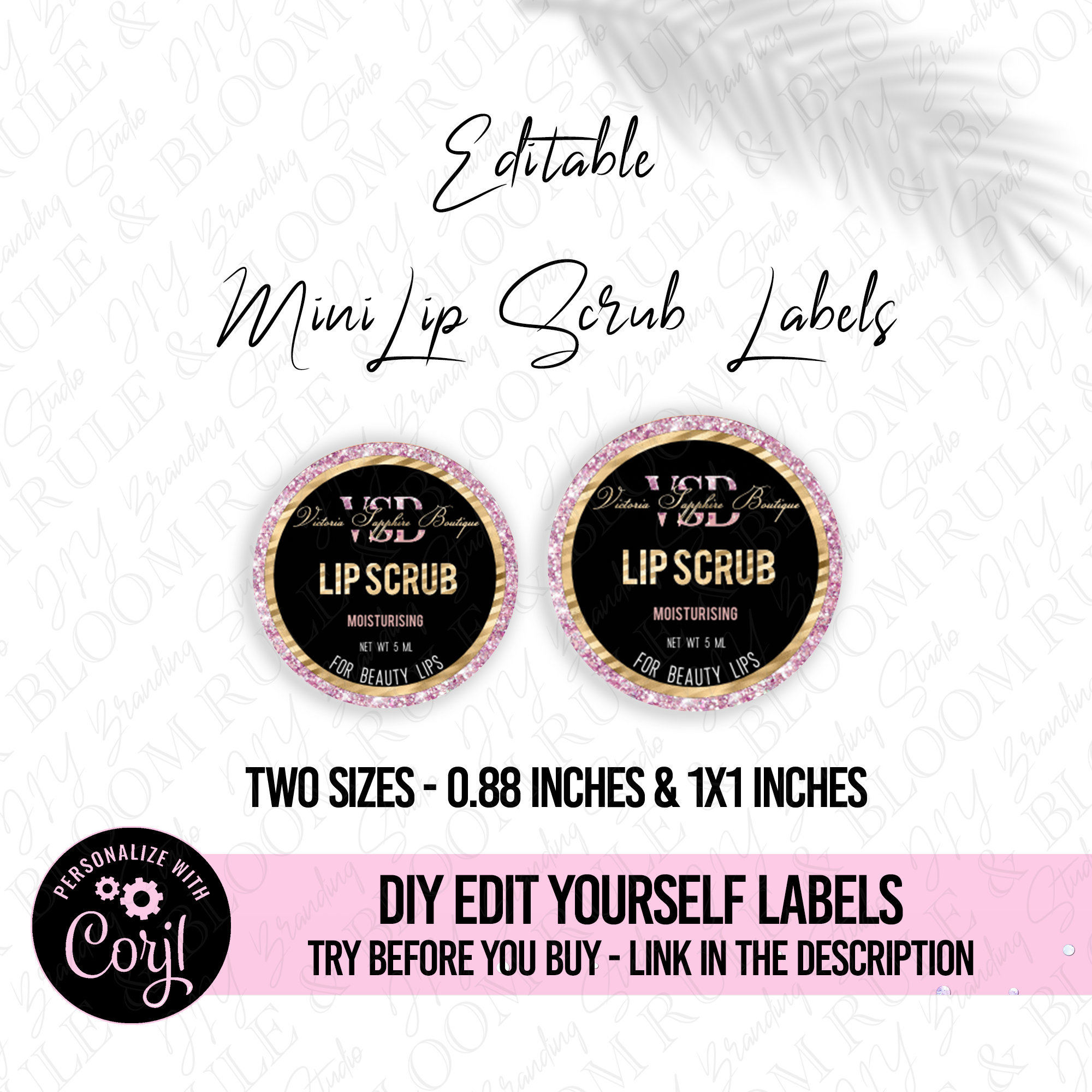 Round Cosmetic Product Labels Design Editable Round Lip Balm | Etsy