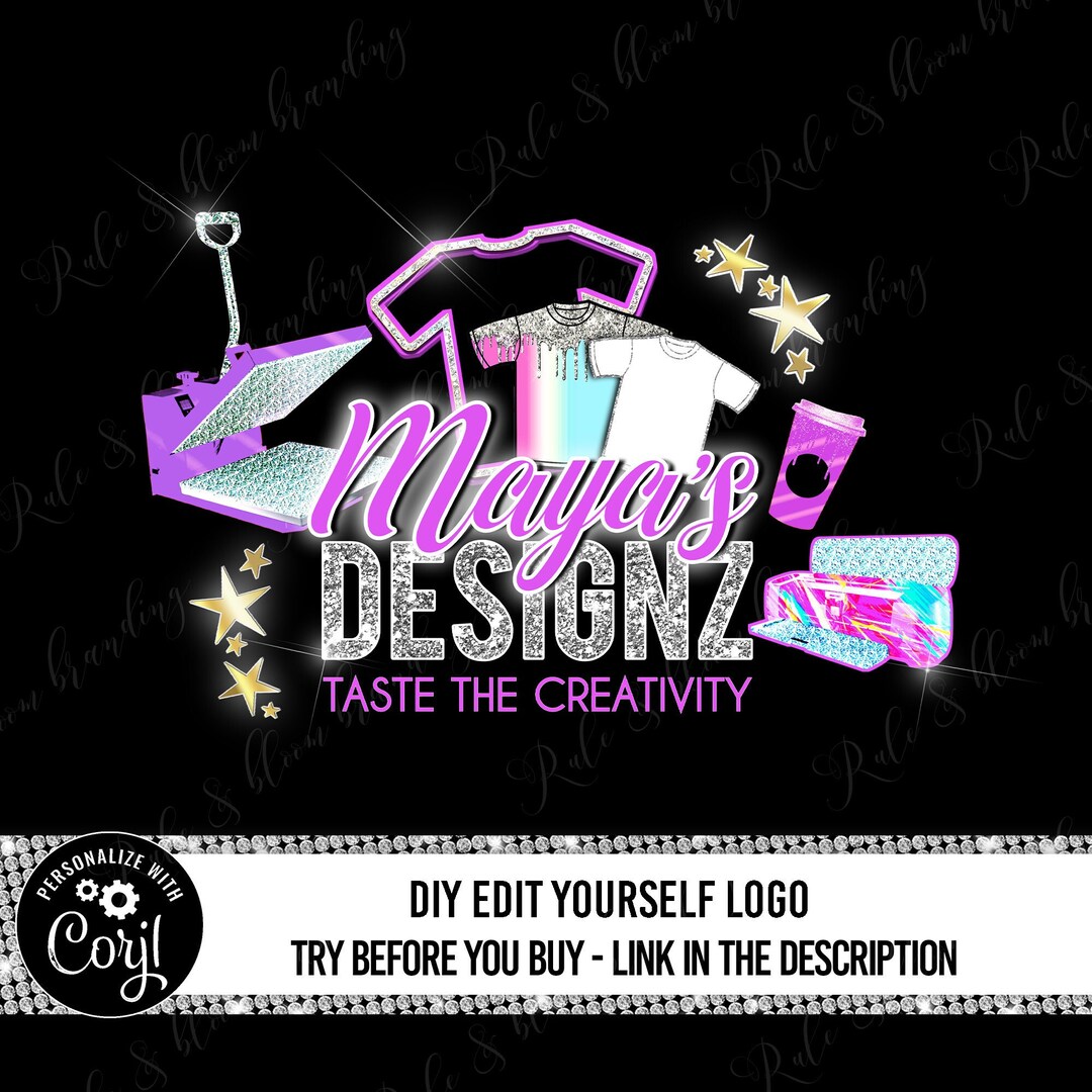 T-shirt Design Logo, Heat Press Logo Template, DIY Cricut Logo ...