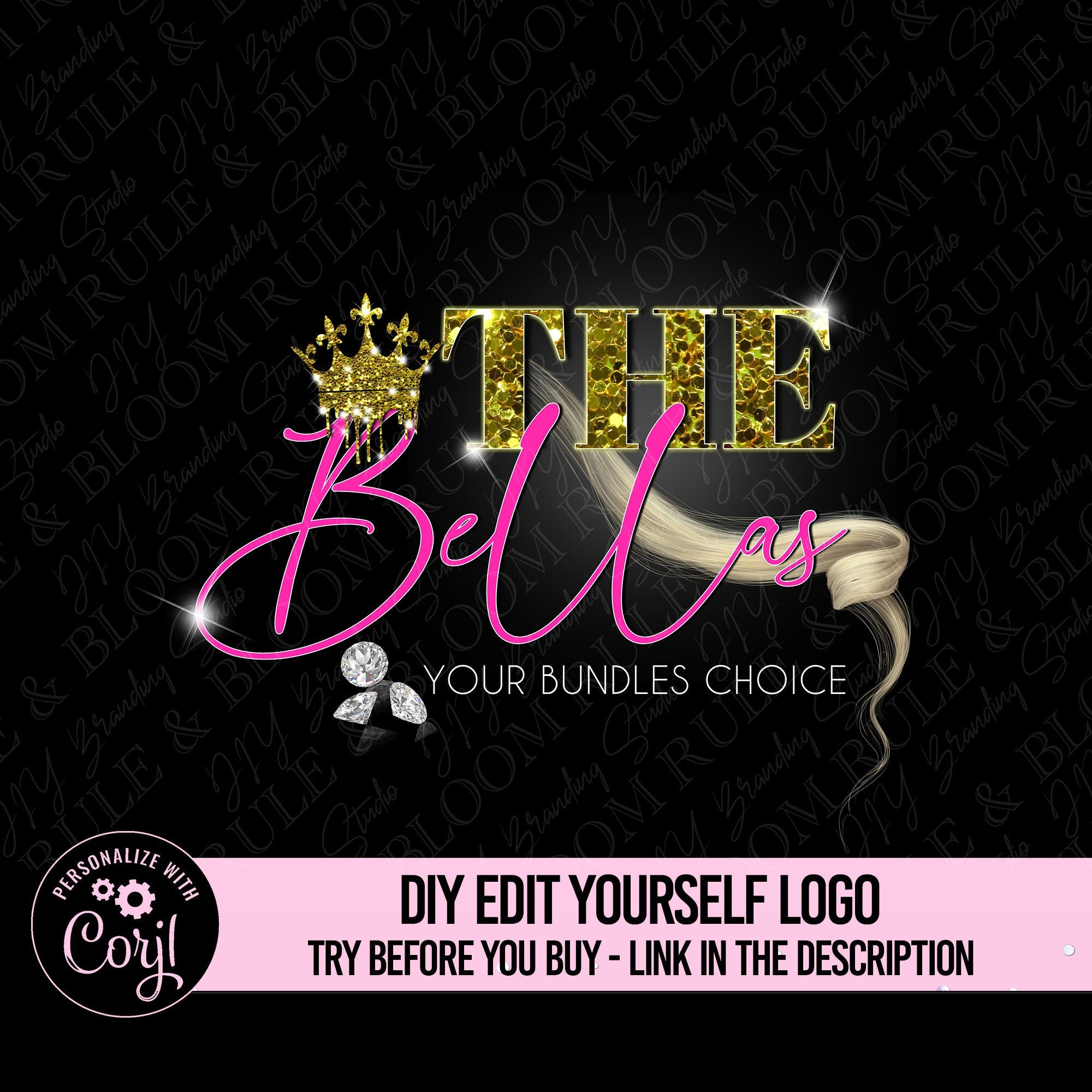 DIY Hair Extension Logo Wig Logo Design Hair Logo Design - Etsy