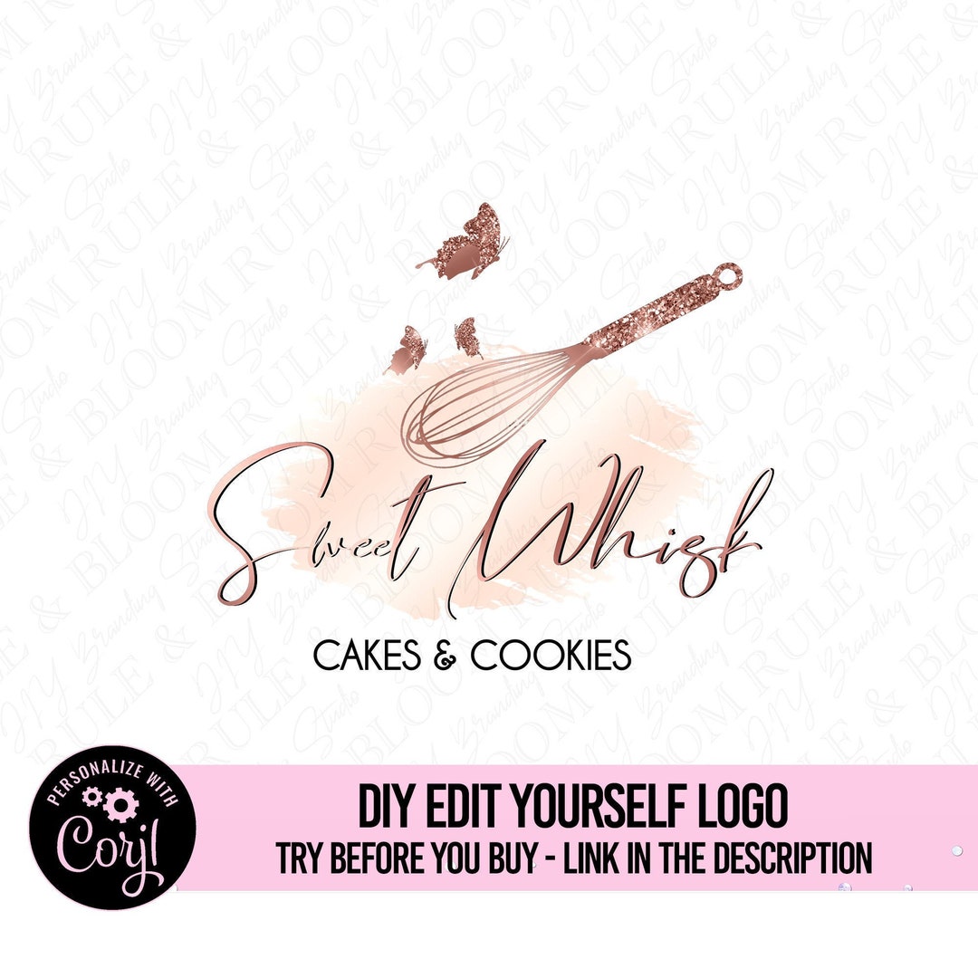 BAKING LOGO, Cake Logo Design, Premade Bakery Logo, Cake Logo Template ...