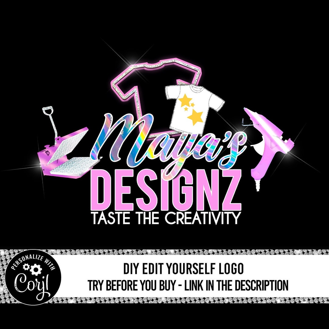 Heat Press Logo Template, Craft Logo, T-shirt Design Logo, DIY Cricut ...