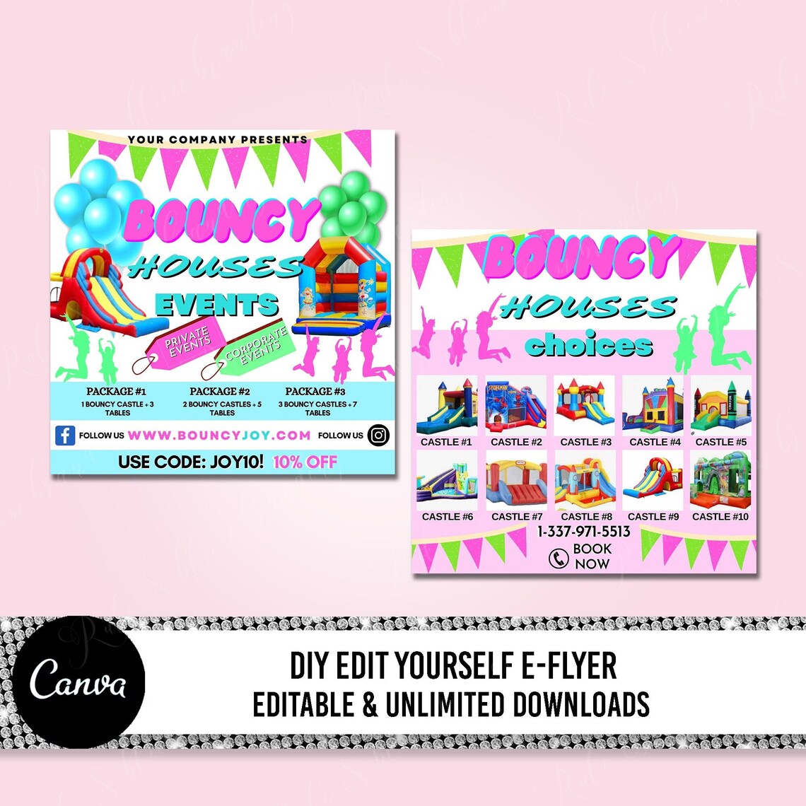 PARTY FLYER Design, Bouncy Castle Flyer, Bounce House Flyer, Childrens ...