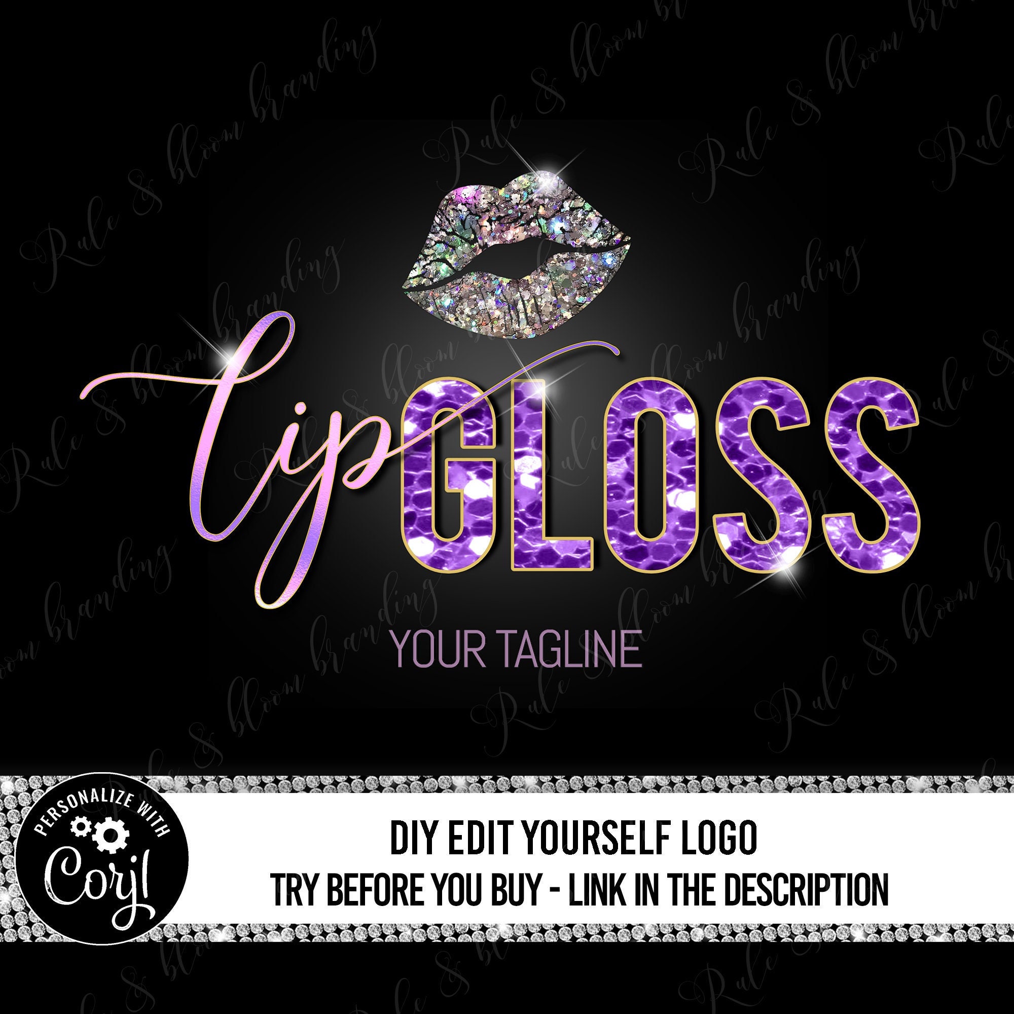 Lipgloss Logo Lip Gloss Logo Beauty Logo Design - Etsy