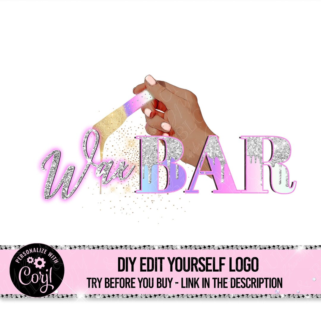 Editable Glitter Waxing Logo Design, Beauty Salon Template - Etsy Canada