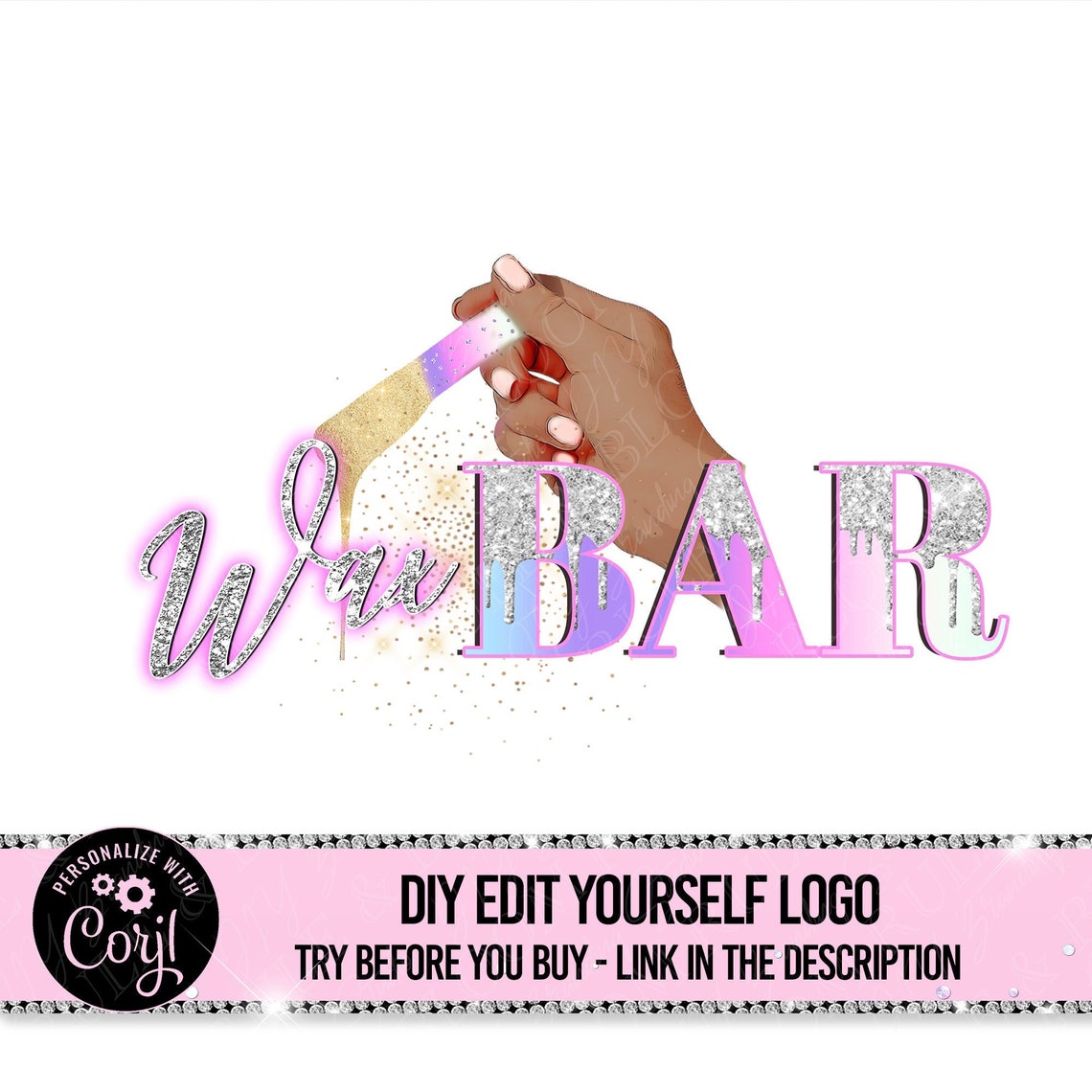 Waxing Logo Design Editable Wax Logo Sugar Wax Logo - Etsy