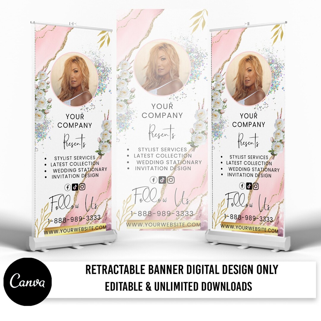 Beauty Roll up Banner Template, Hair Boutique Event Design (canva ...