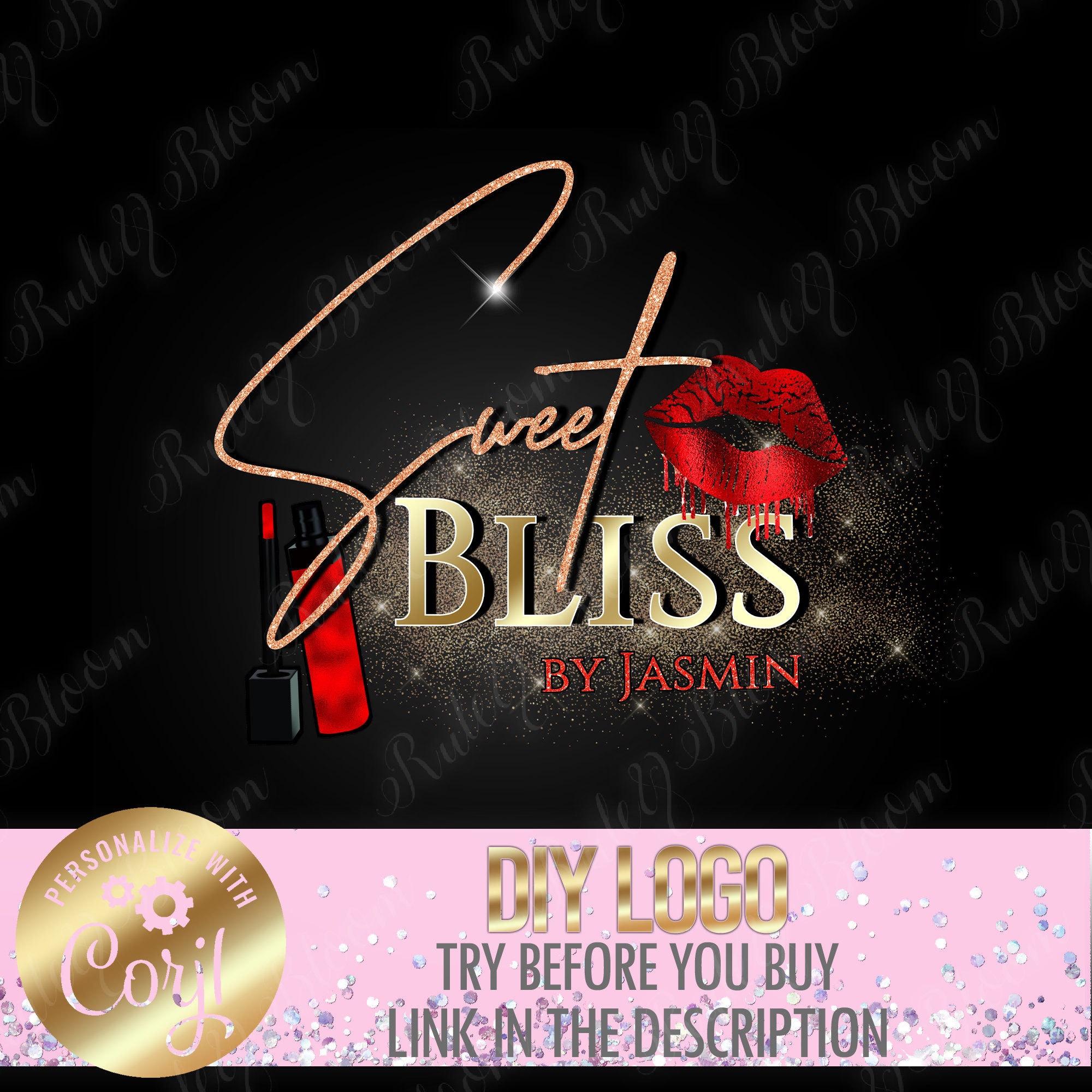 Lipgloss Logo Lip Gloss Logo Beauty Logo Design - Etsy