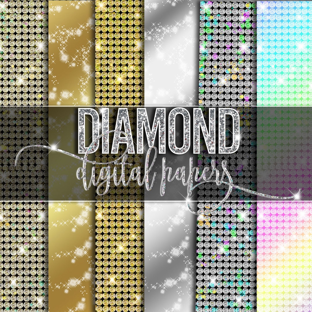 Glitter Diamond Digital Paper,diamond Clipart Overlays,glam Textures ...
