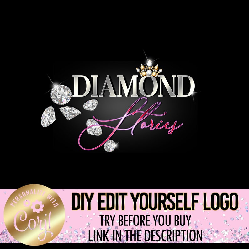 DIY Diamond Jewelry Logo Design, Boutique Store Template - Etsy