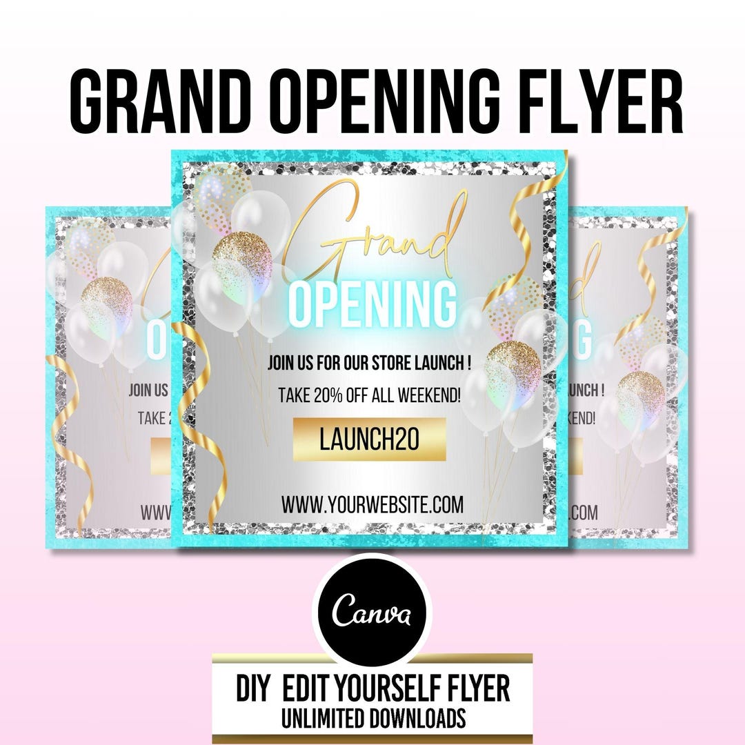 DIY Grand Opening Flyer, Canva Template (digital Download) - Etsy