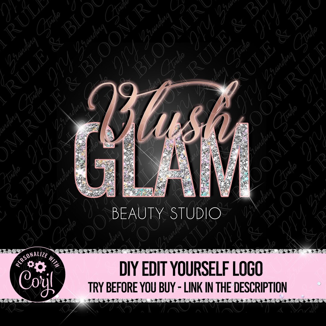 DIY Beauty Logo Template, Sparkle Boutique Logo Design, Glitter Diamond ...