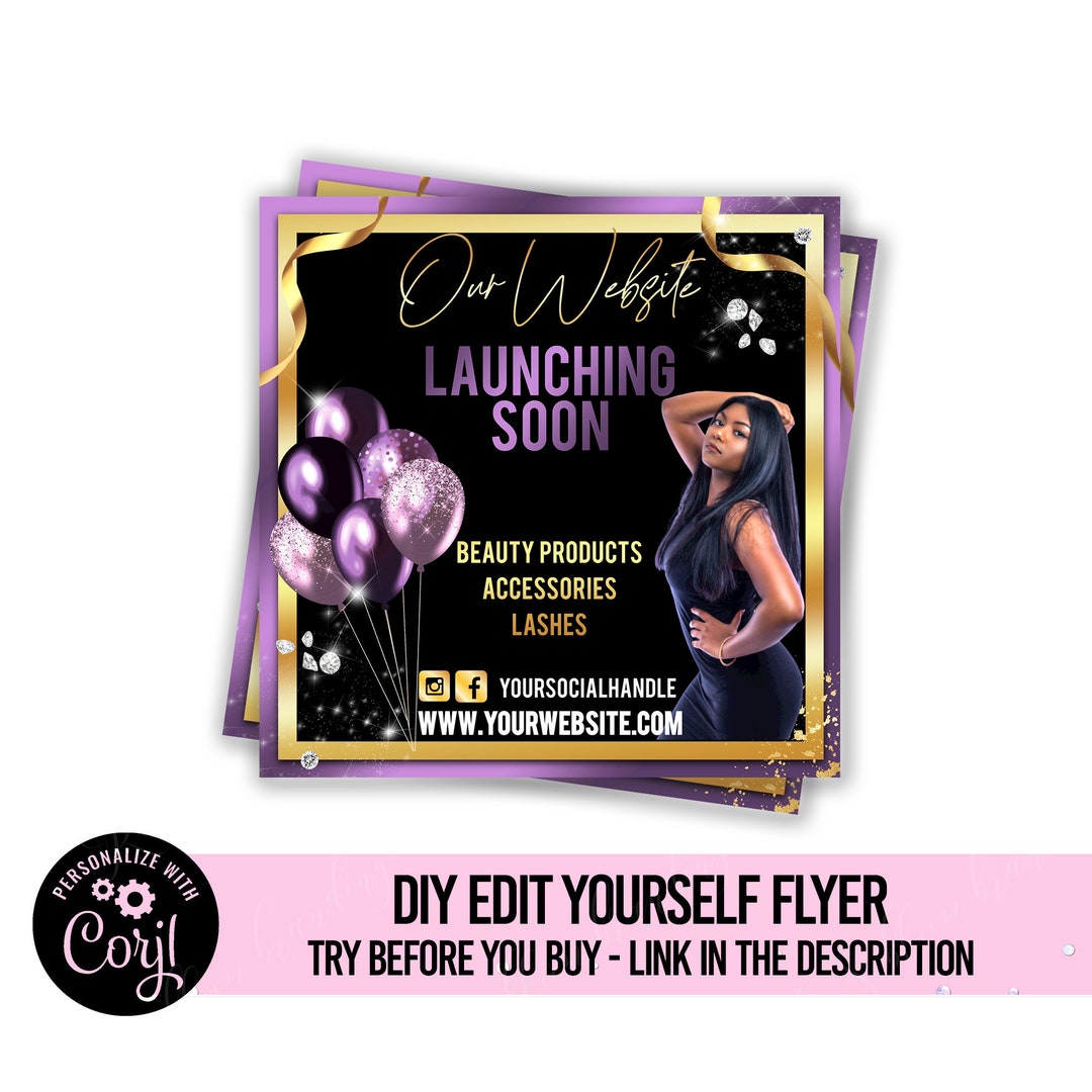 WEBSITE LAUNCH FLYER, Coming Soon Live Social Media Post, Instagram ...