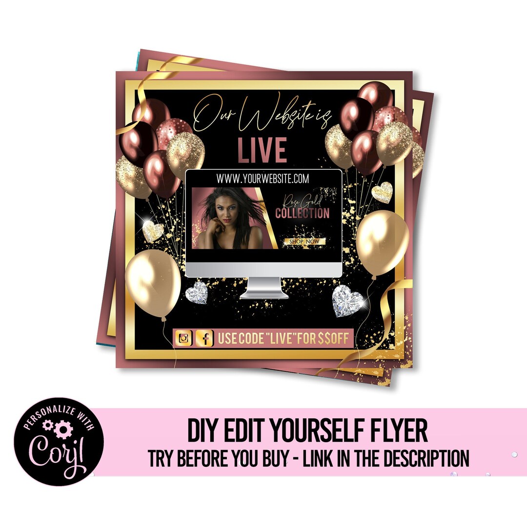 WEBSITE LAUNCH Flyer,coming Soon Live Social Media Post,instagram Flyer ...