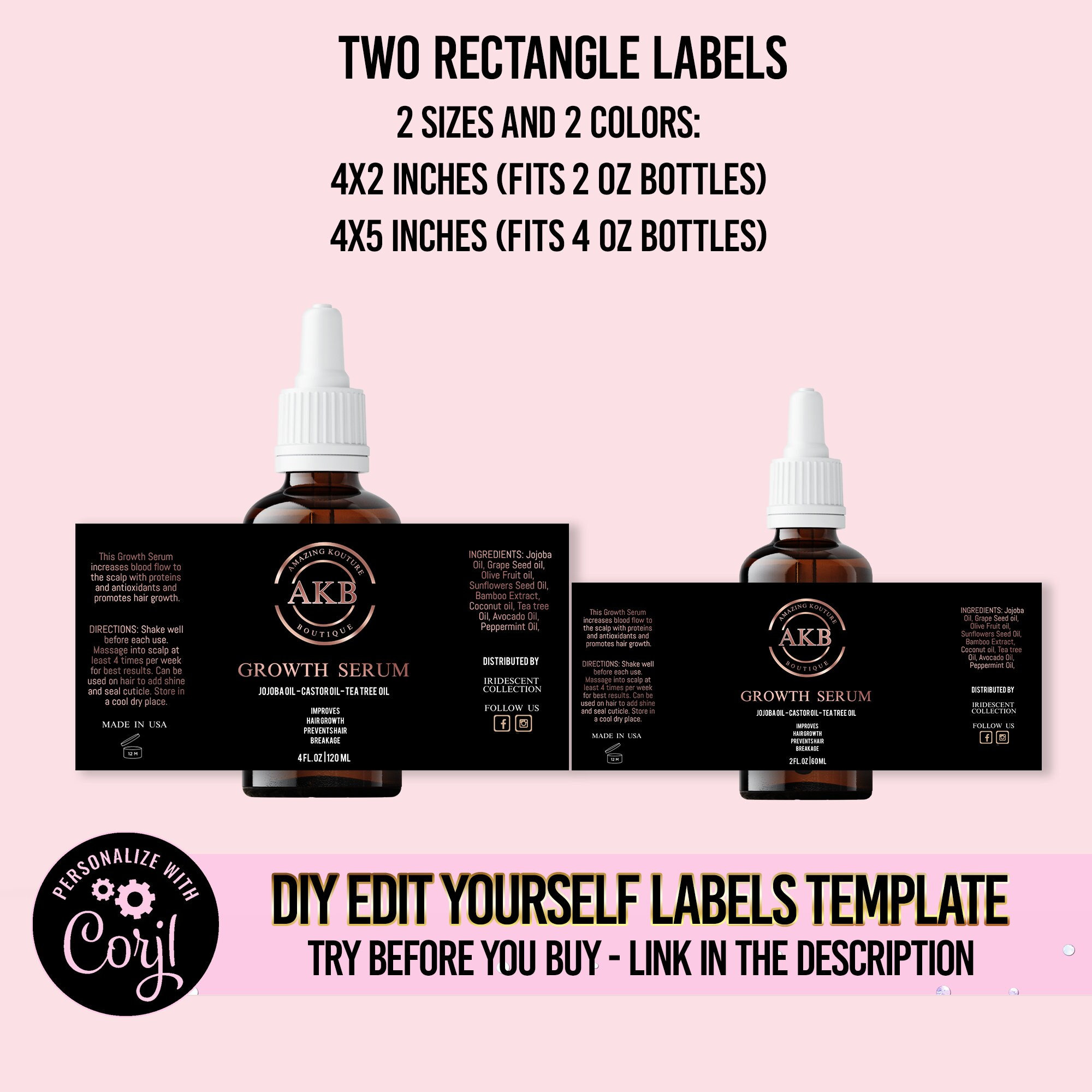 DIY Hair Growth Oil Label Design Do It Yourself Product Label - Etsy
