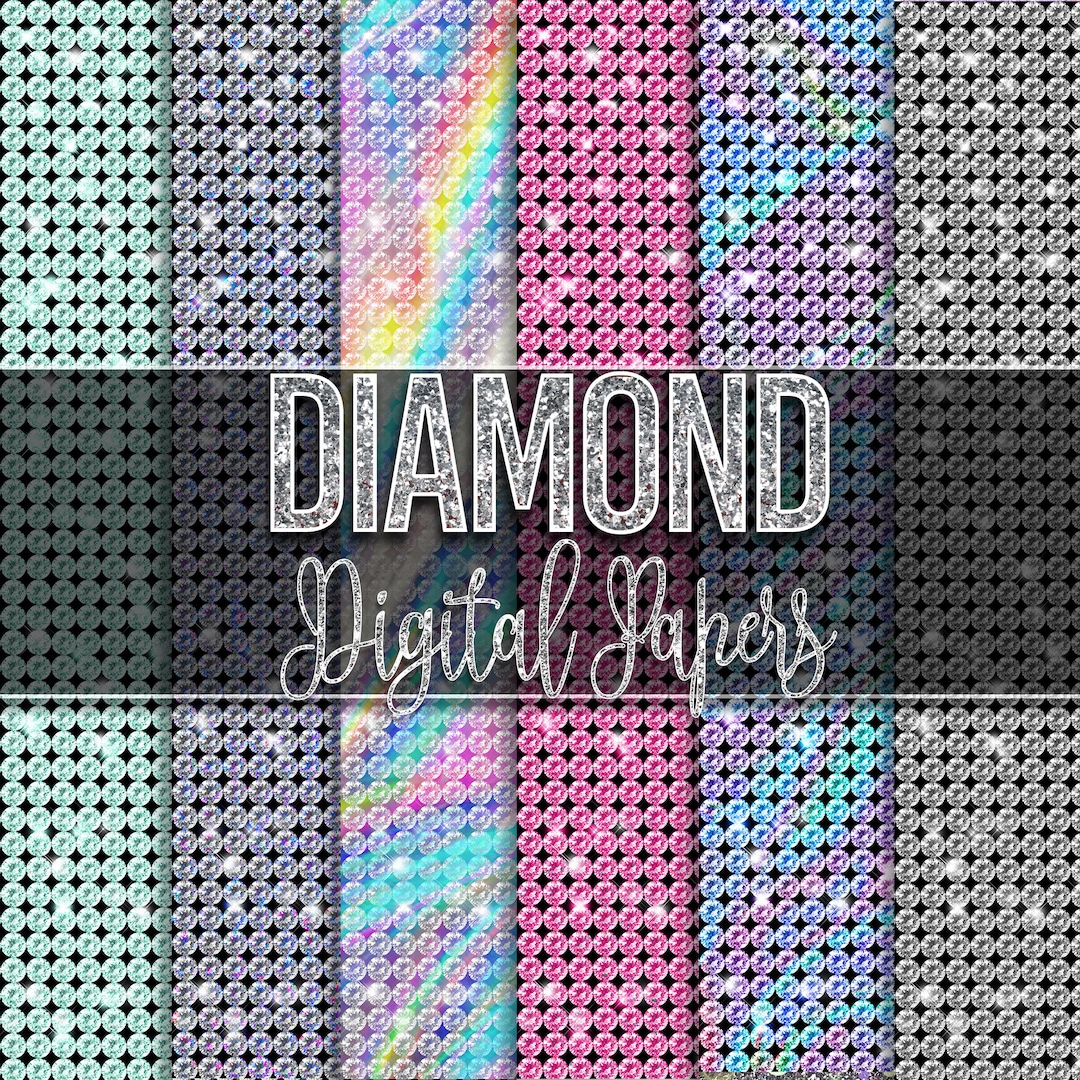 Glitter Diamond Digital Paper,diamond Clipart Overlays,glam Textures ...