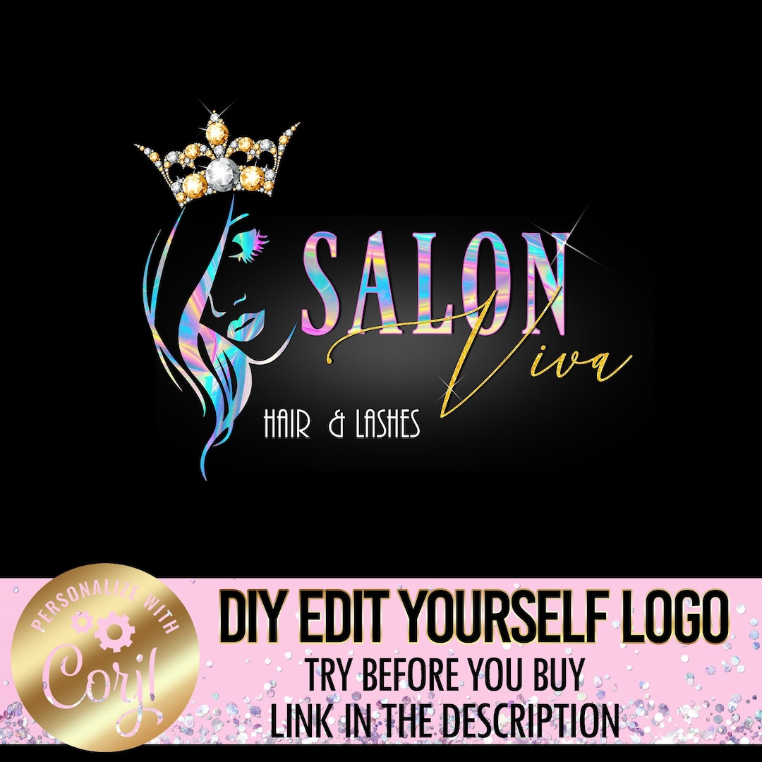 Hair Logo, DIY Logo Design Hair Business, Hair Stylist Logo, Wig Logo ...