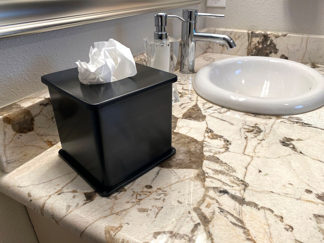 Metal Tissue Box Cover, Handmade in USA, Modern Contemporary, Sleek ...