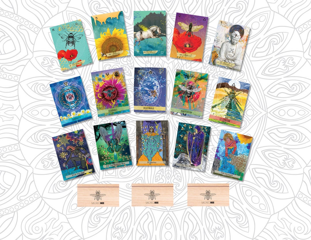 5"x7" Set of Sacred Bee TAROT Card Enlargements Plus Cardholders - Etsy