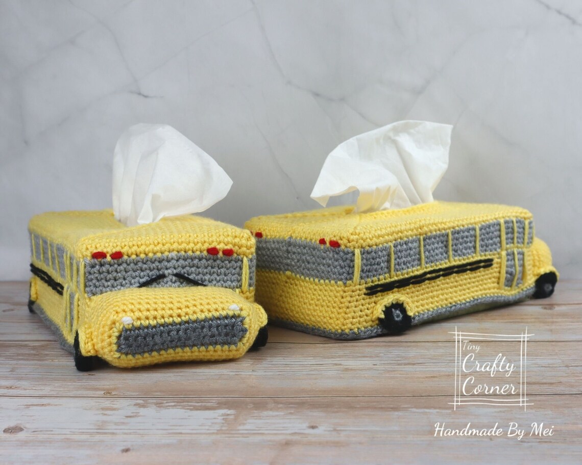 PDF Crochet Pattern - School Bus Tissue Box Cover Pattern, Teacher's ...