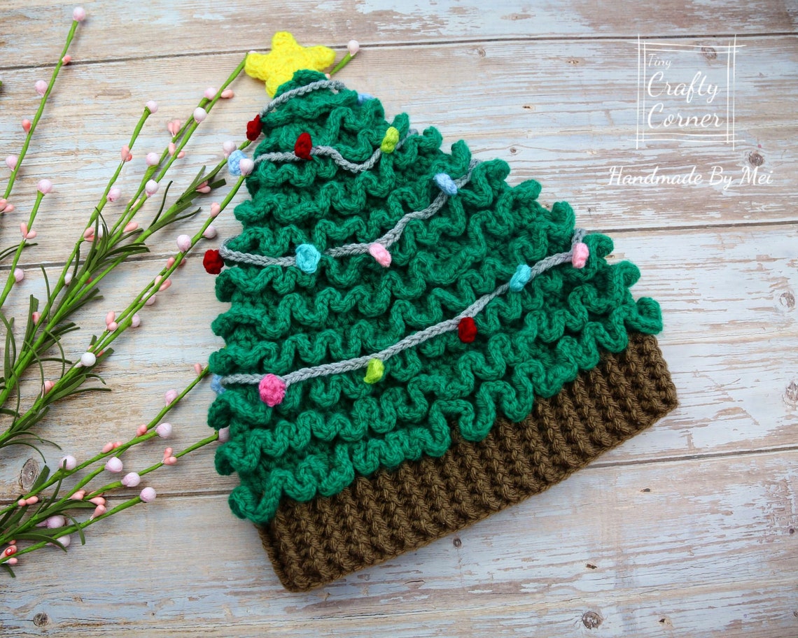 PDF Crochet Pattern Christmas Tree Hat in ALL Sizes - Etsy