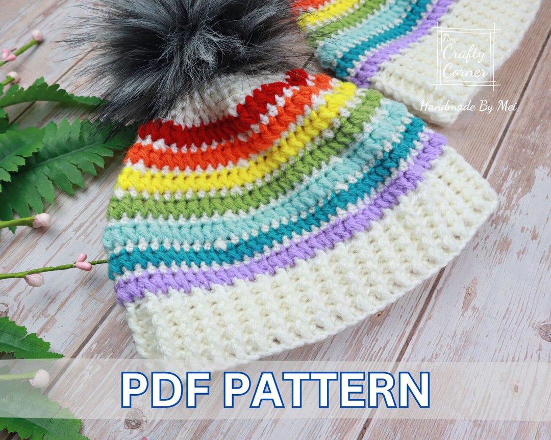 PDF Crochet Rainbow Hat Pattern - Etsy