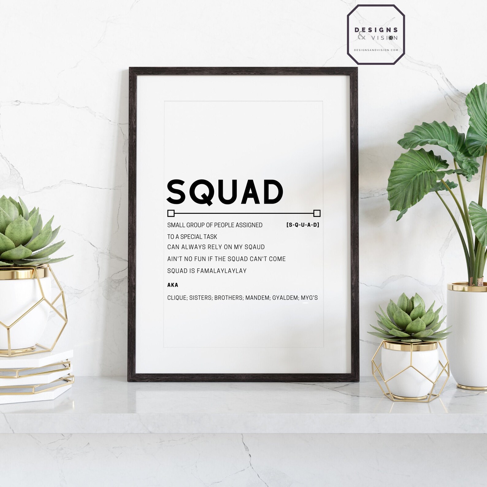 SQUAD Instant Download Definition Poster, Friends Printable Definition ...
