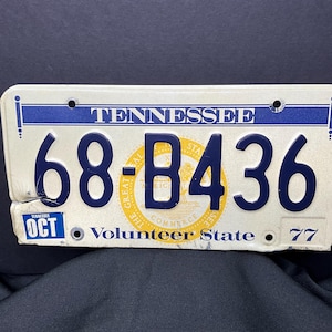 Vintage 1977 Tennessee License Plate: Smith County, Volunteer State - Etsy