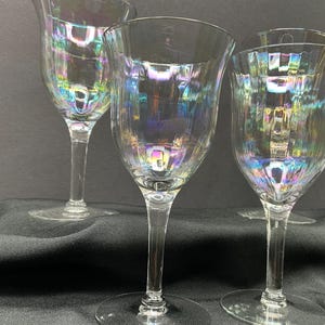 Utility Glass Works Iridescent Water Glasses Set of 4, UGWS-02 Stemmed ...