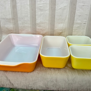 Vintage Pyrex Daisy Refrigerator Casserole 8 Piece Set, New in Box ...