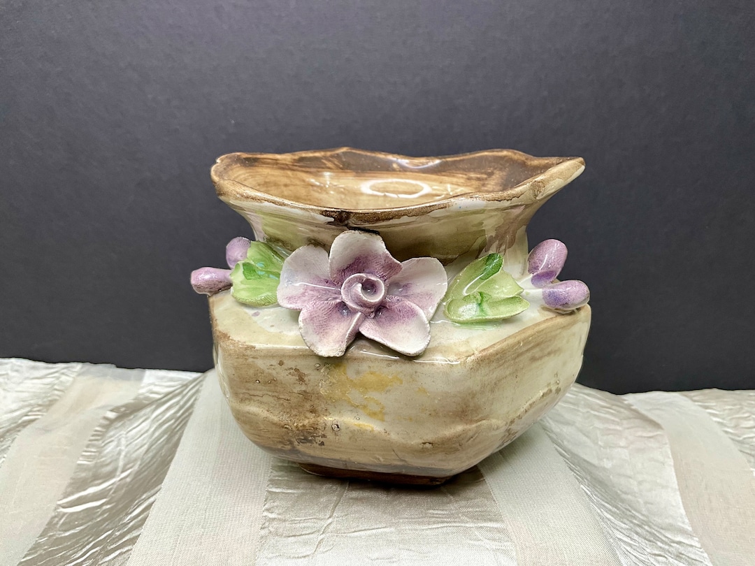 Vintage Capodimonte Nuova Porcelain Planter, Made in Italy, Earth Tone ...