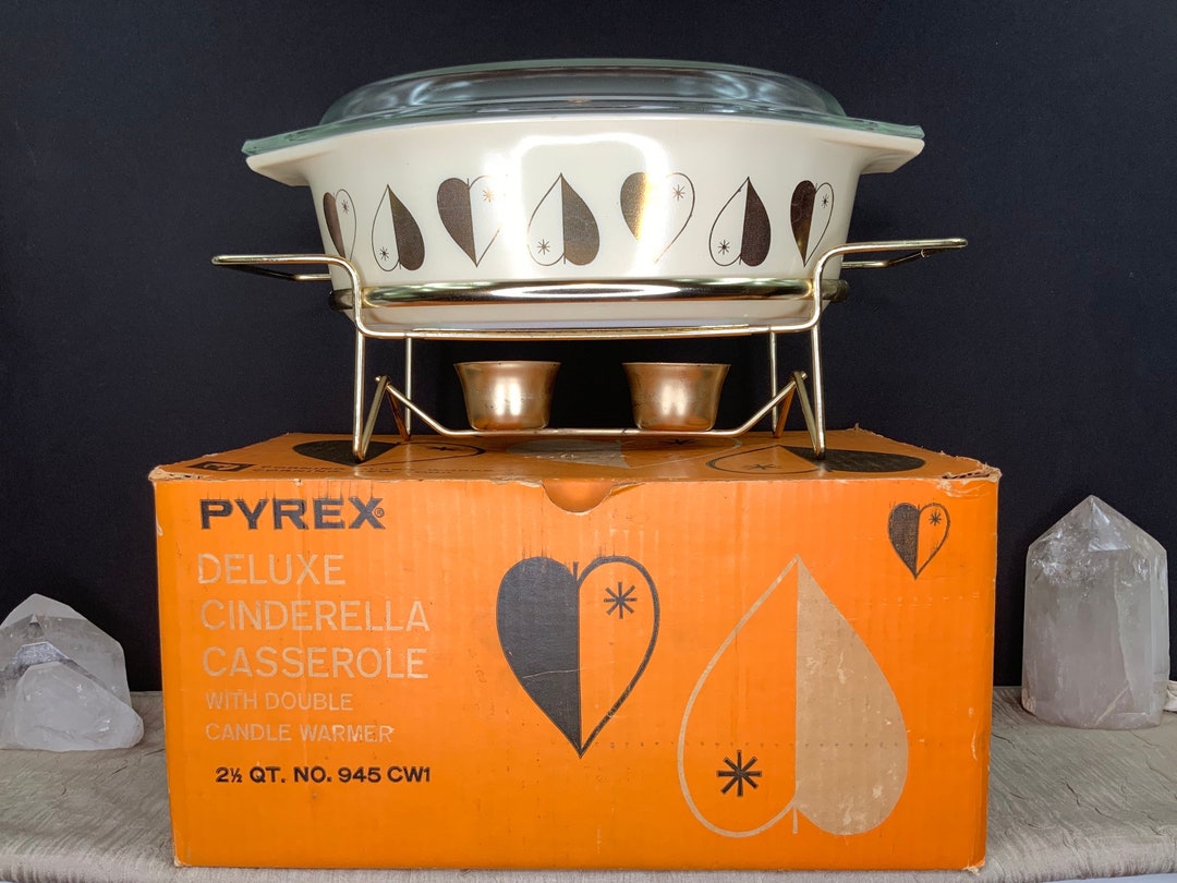 Vintage Pyrex Deluxe Cinderella Casserole, Golden Hearts, Casserole ...
