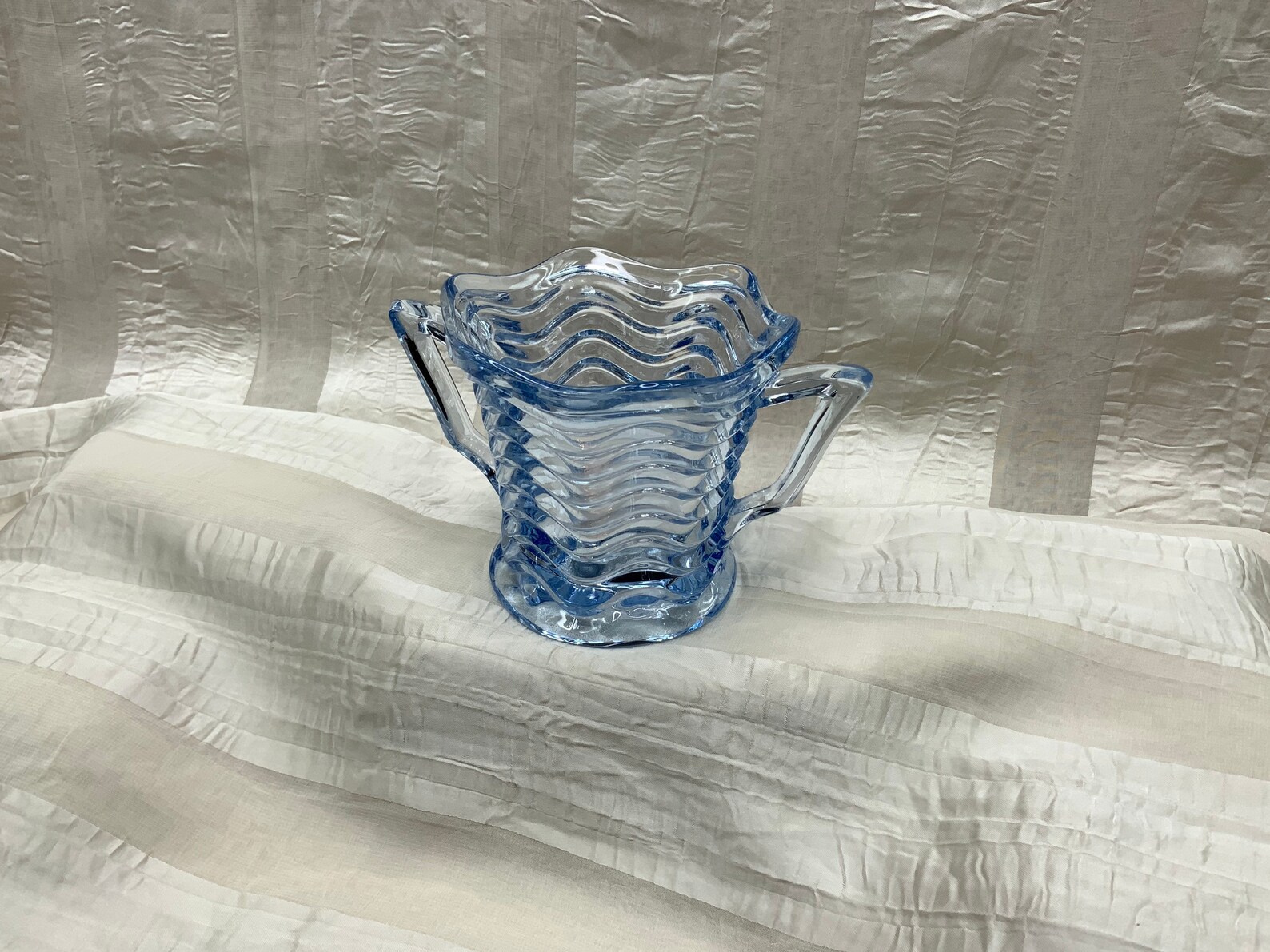 Duncan Miller Caribbean Blue Open Sugar Wavy Ribs Ice Blue | Etsy