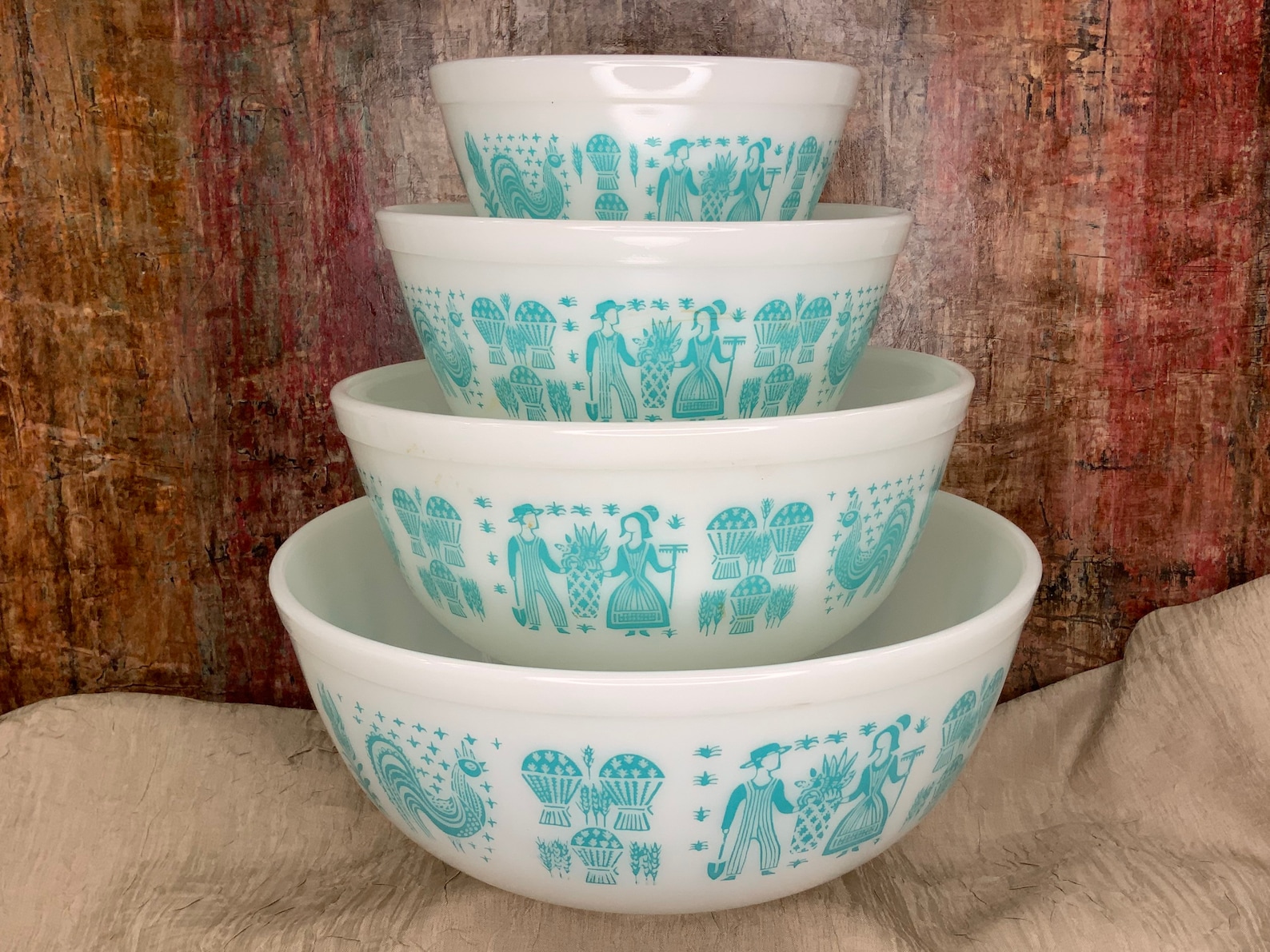 Vintage Pyrex Butterprint Mixing Bowl Set of 4 Complete Set - Etsy