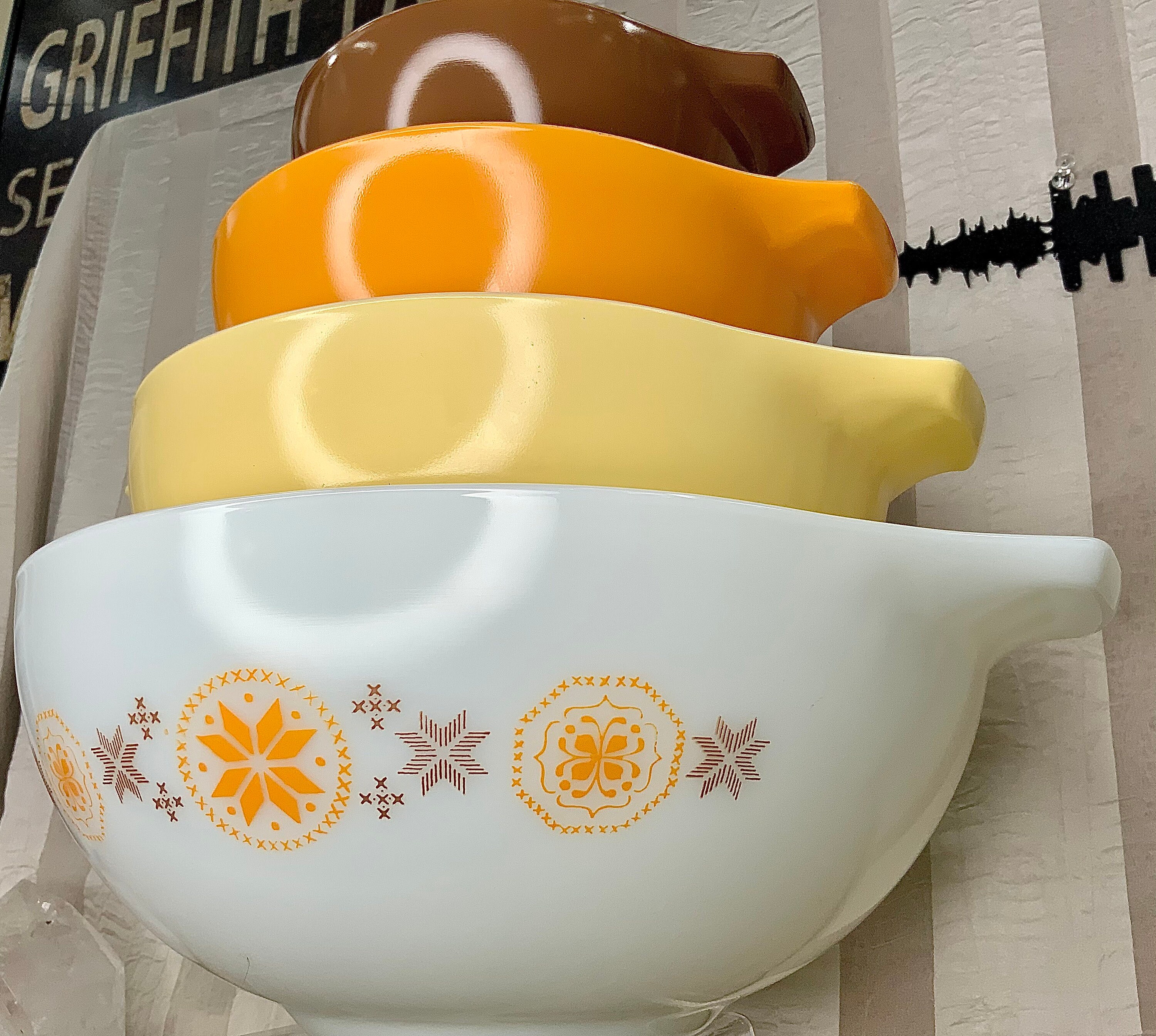 Vintage Pyrex Town & Country Cinderella Bowls, Set of 4 Mixing Nesting ...