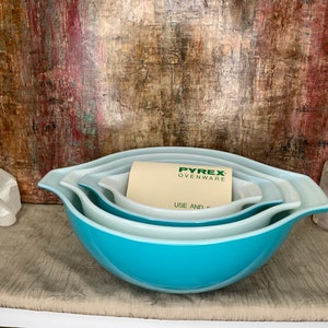 Vintage Pyrex Horizon Blue New in Box Cinderella Bowls, Set of 4 ...