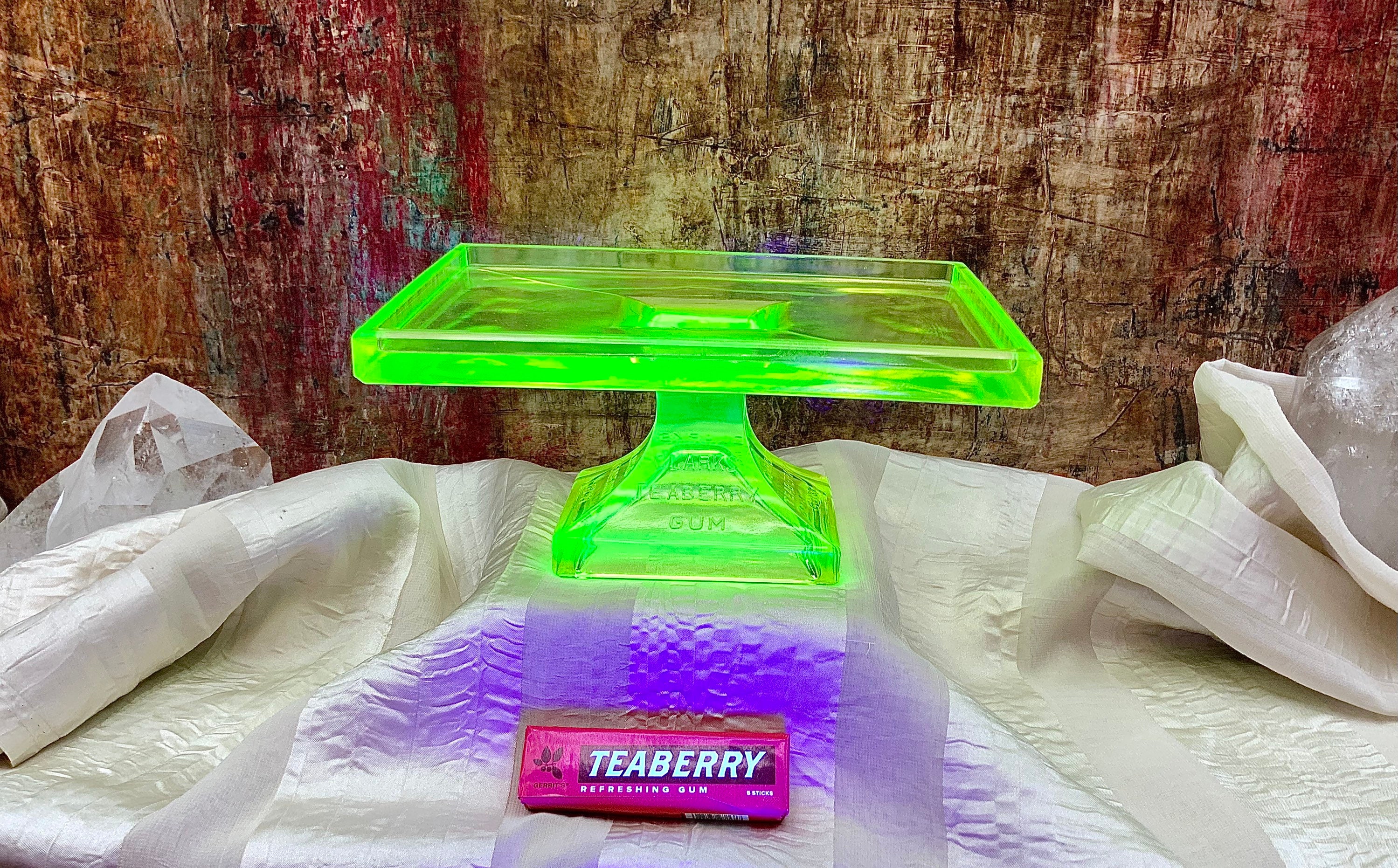 Clarks Teaberry Gum Store Display 1920s Vaseline Glass - Etsy