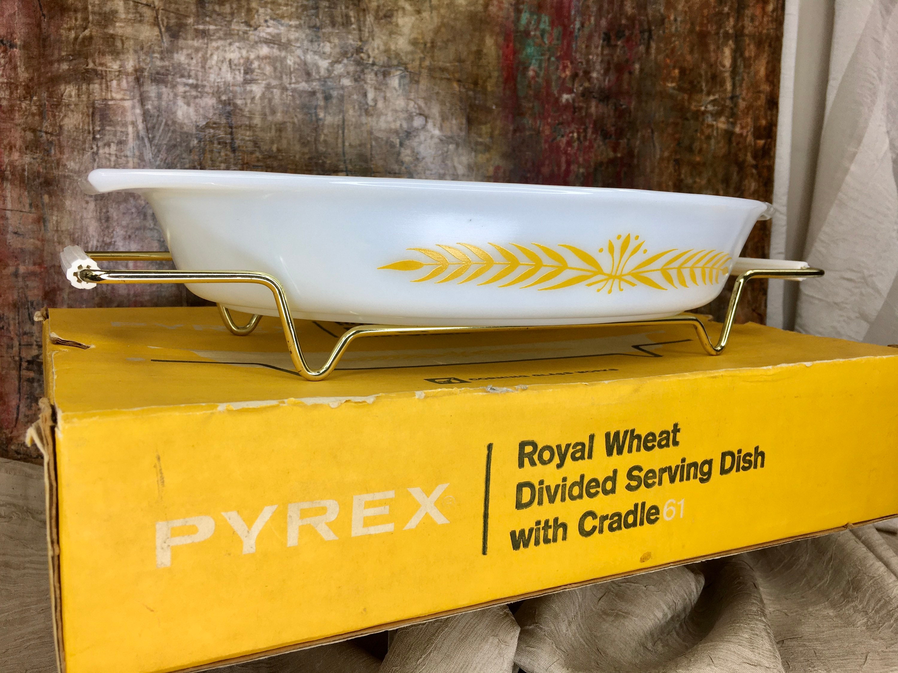 Vintage Pyrex Royal Wheat Divided Casserole New in Original - Etsy