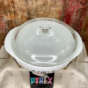 Vintage Pyrex Golden Tulip New in Box 2 Quart Covered Casserole With ...