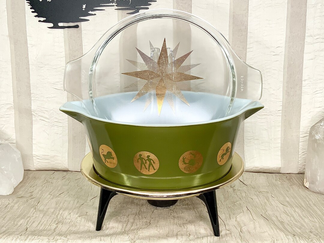 Vintage Pyrex Zodiac Casserole With Lid and Warming Cradle - Etsy