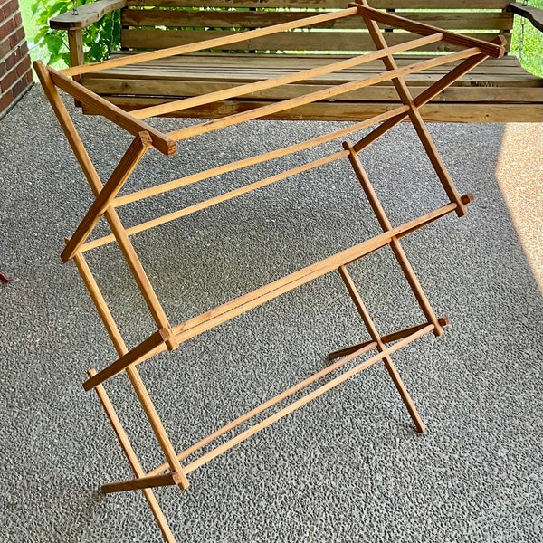Wooden Clothes Drying Rack - Etsy