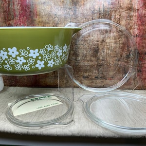 Vintage Pyrex Spring Blossom Green New in Box 480-1 Casserole Set, Set ...