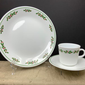 Vintage Corelle Holly Days Dinnerware 12 Piece New in Box, Corning ...