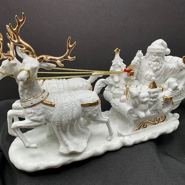 Ceramic Santa Sleigh - Etsy