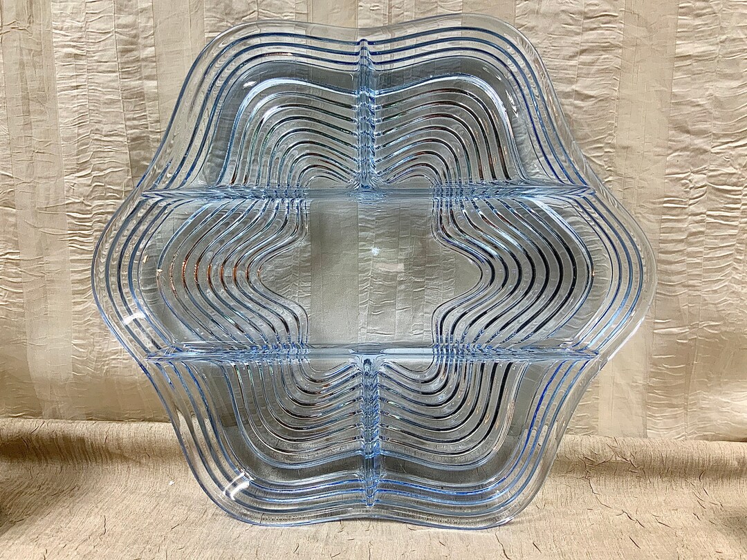 Duncan Miller Caribbean Blue Large 5 Part Relish Vintage - Etsy