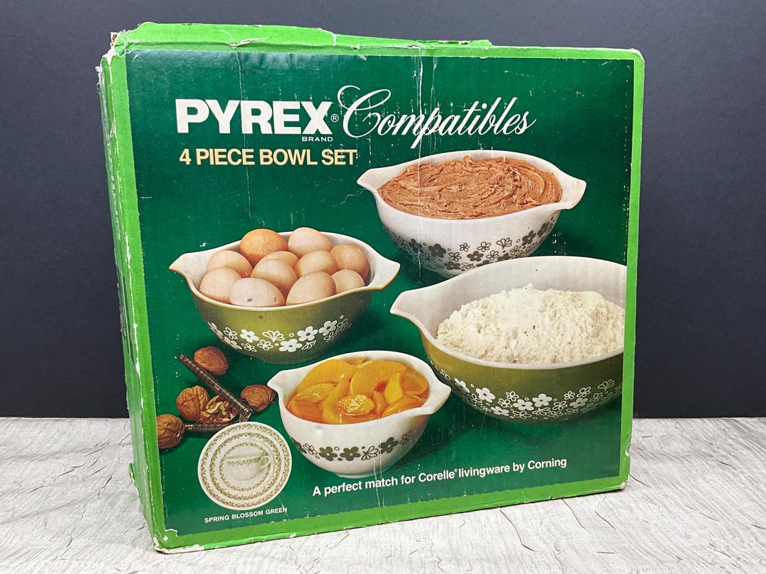 Pyrex Spring Blossom, New in Box, Set of 4 Cinderella Mixing Bowls ...