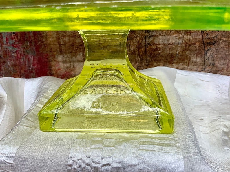 Clarks Teaberry Gum Store Display 1920s Vaseline Glass - Etsy