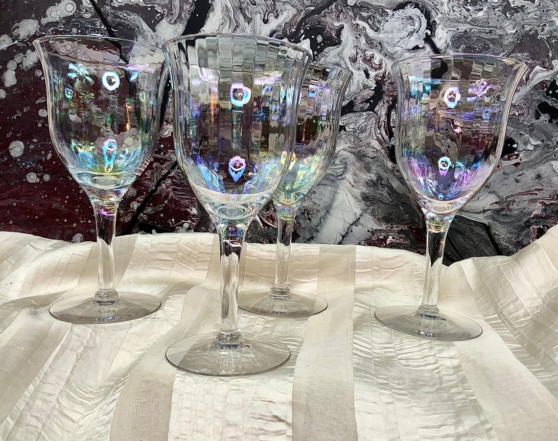 Utility Glass Works Iridescent Water Glasses Set of 4 UGWS-01 - Etsy