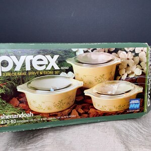 Vintage Pyrex Shenandoah Casserole Set, 470-80 Series, 471, 472, 473 ...
